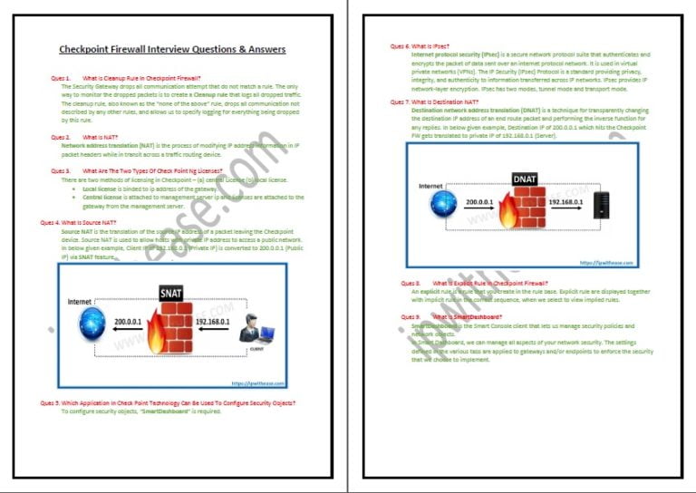 CHECKPOINT FIREWALL » Network Interview