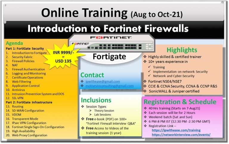 Online Training - Introduction to Fortinet Firewalls » Network Interview