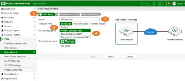 Partial Redundant Route Based VPN FortiGate » Network Interview