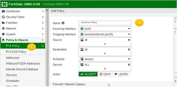 FortiGate UTM (Unified Threat Management) » Network Interview