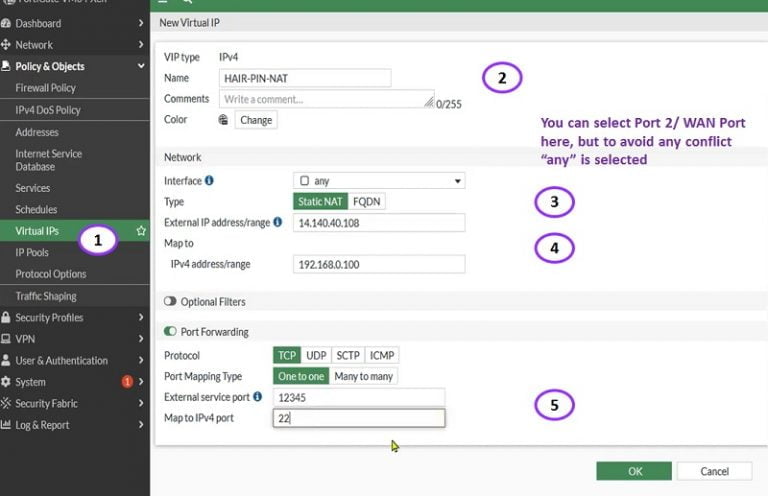 NAT Reflection: FortiGate Firewall » Network Interview