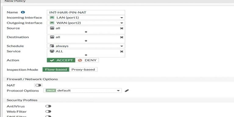 NAT Reflection: FortiGate Firewall » Network Interview