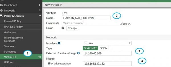 NAT Reflection: FortiGate Firewall » Network Interview