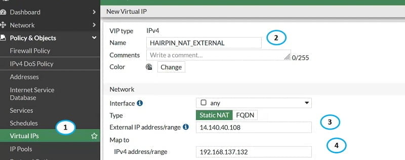 NAT Reflection: FortiGate Firewall » Network Interview