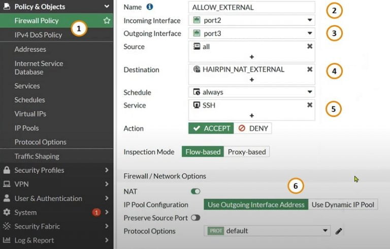 NAT Reflection: FortiGate Firewall » Network Interview