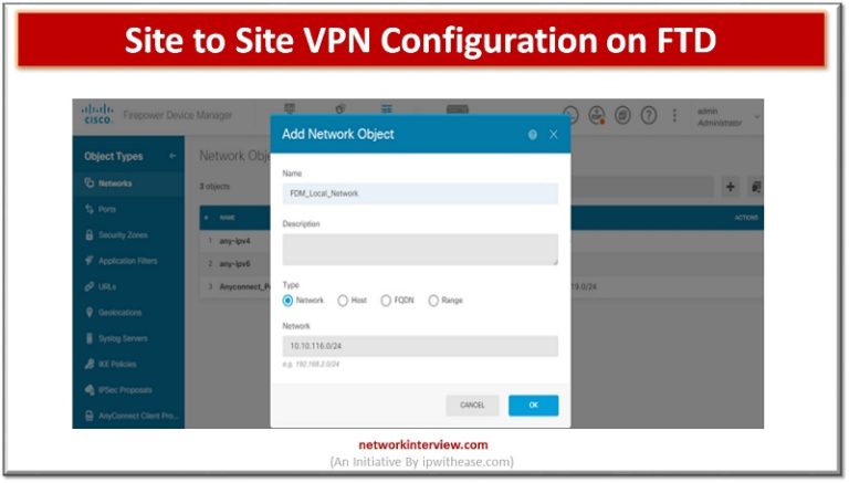 Site to Site VPN Configuration on FTD » Network Interview