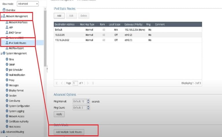 Check Point Routing: Gaia Portal » Network Interview